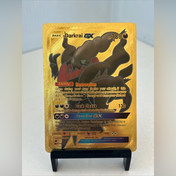 Pokemon | Toys | Darkrai Gx Gold Foil Pokemon Card Fan Art Card | Poshmark